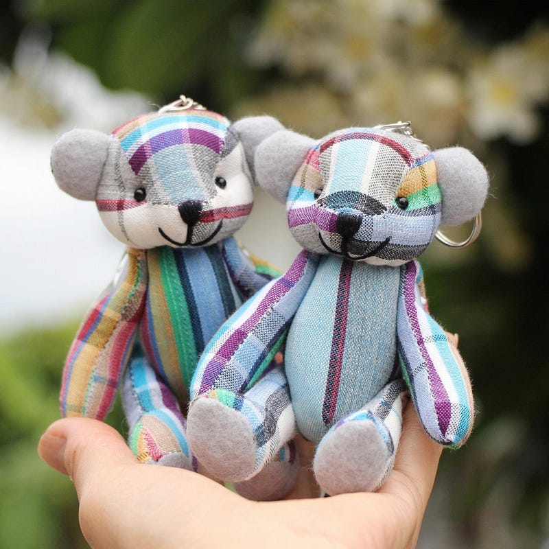 Teddy Bear Keychain - Etsy