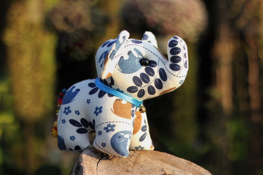 Handmade Cotton Stuffed Elephant Plush Doll: Home Decor Gift - Etsy