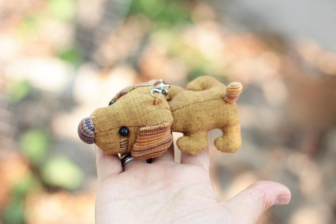 Handmade Dog Keychain, Dog Key Chain, Cute Mini Dog, Dog Plush Doll ...