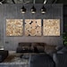 Tree Slab Wall Art Set of 3, Wood Wall Panel Triptych, Set of Wood Wall ...
