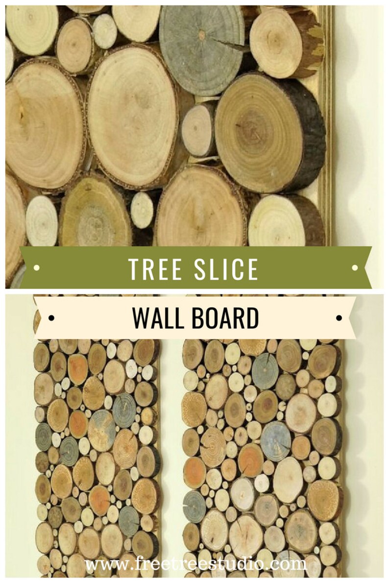 Wood Wall Art a Set of Twin 2 Panles Tree Rounds Decor - Etsy