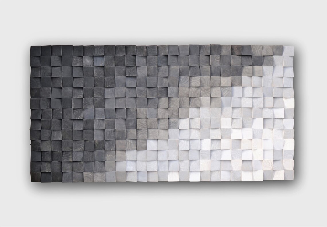 Square Wood Wall Art Decor, Nature Wall Hanging, Textured Art Decor ...