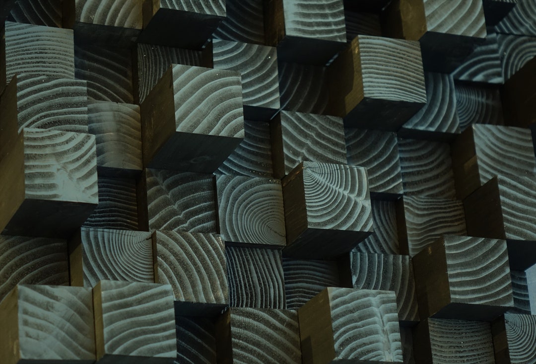 Black Wooden Sound Diffuser: Wood Wall Sculpture (90x150cm) - Etsy