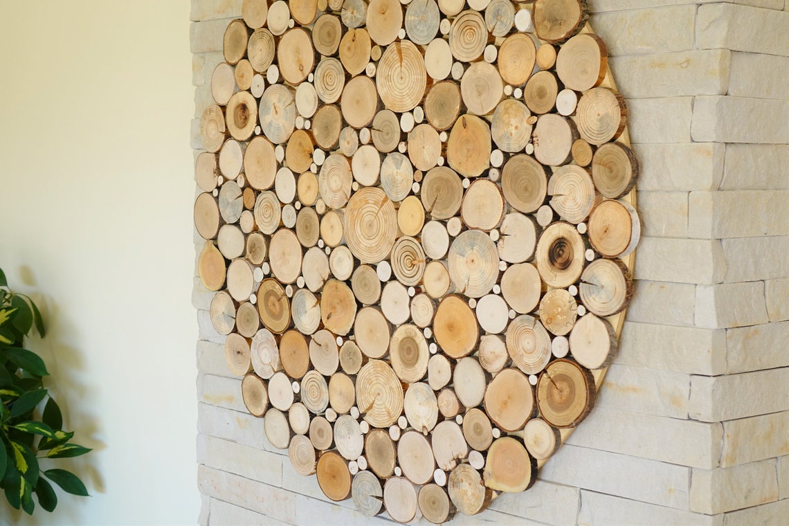 Tree Slices Wall Art Round Wall Hanging Decoration Wooden - Etsy