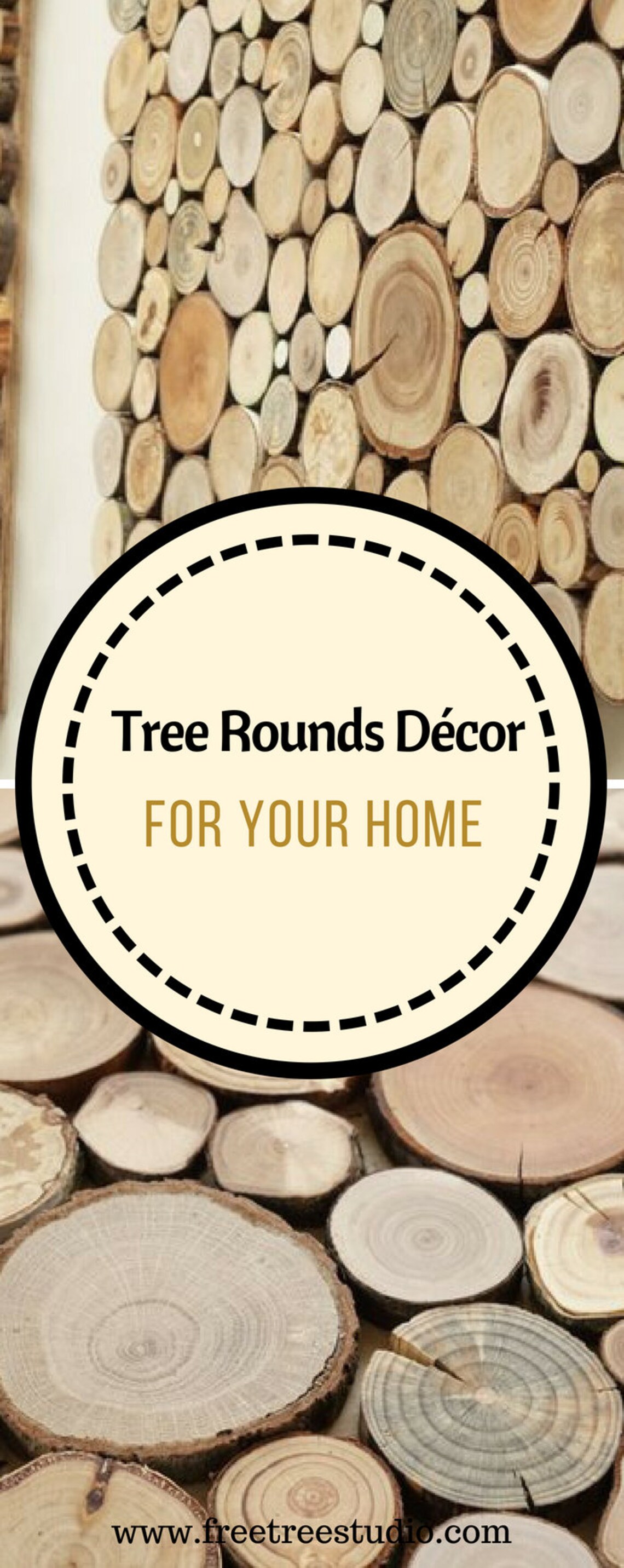Wooden Wall Art a Set of 2, Tree Rounds Decor, Tree Slice Wall Board ...