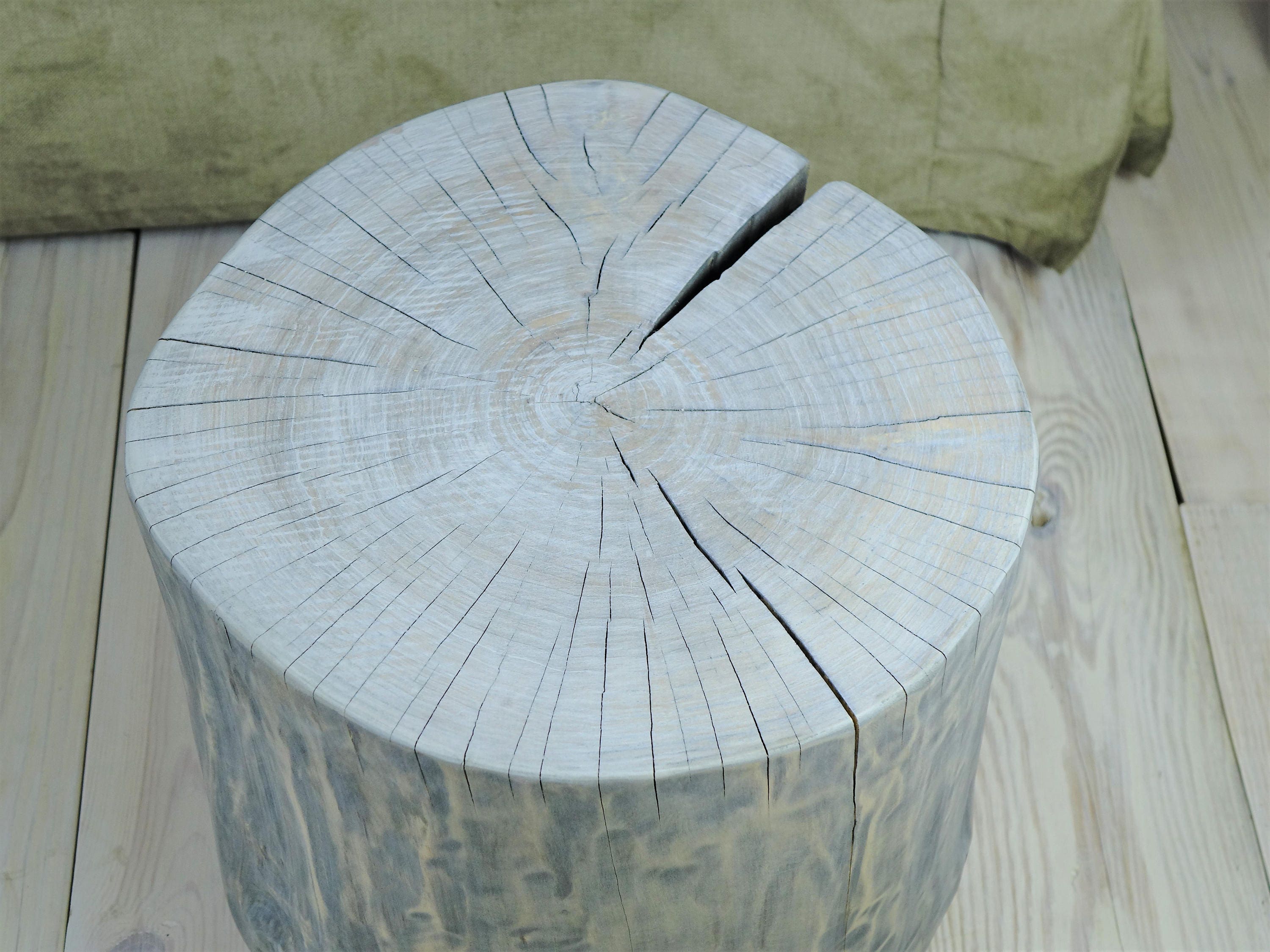 CUSTOM ORDER for JIGNESH Gray washed Tree Stump side Table scandinavian ...