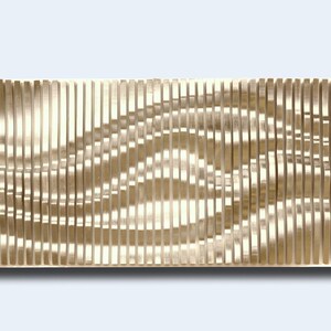 Golden Parametric Wall Art of Wooden Slats, Wood Sound Diffuser, 3d ...