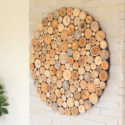 Round Wood Wall Art Tree Rounds Decor Holzwand Kunst Tree - Etsy