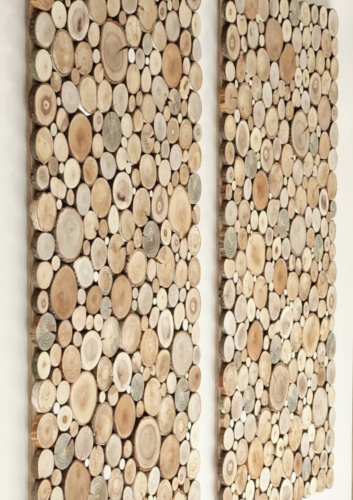 Wooden Wall Art a Set of 2, Tree Rounds Decor, Tree Slice Wall Board ...