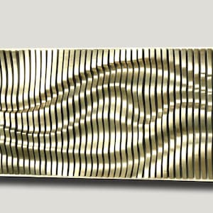 Golden Parametric Wall Art of Wooden Slats, Wood Sound Diffuser, 3d ...