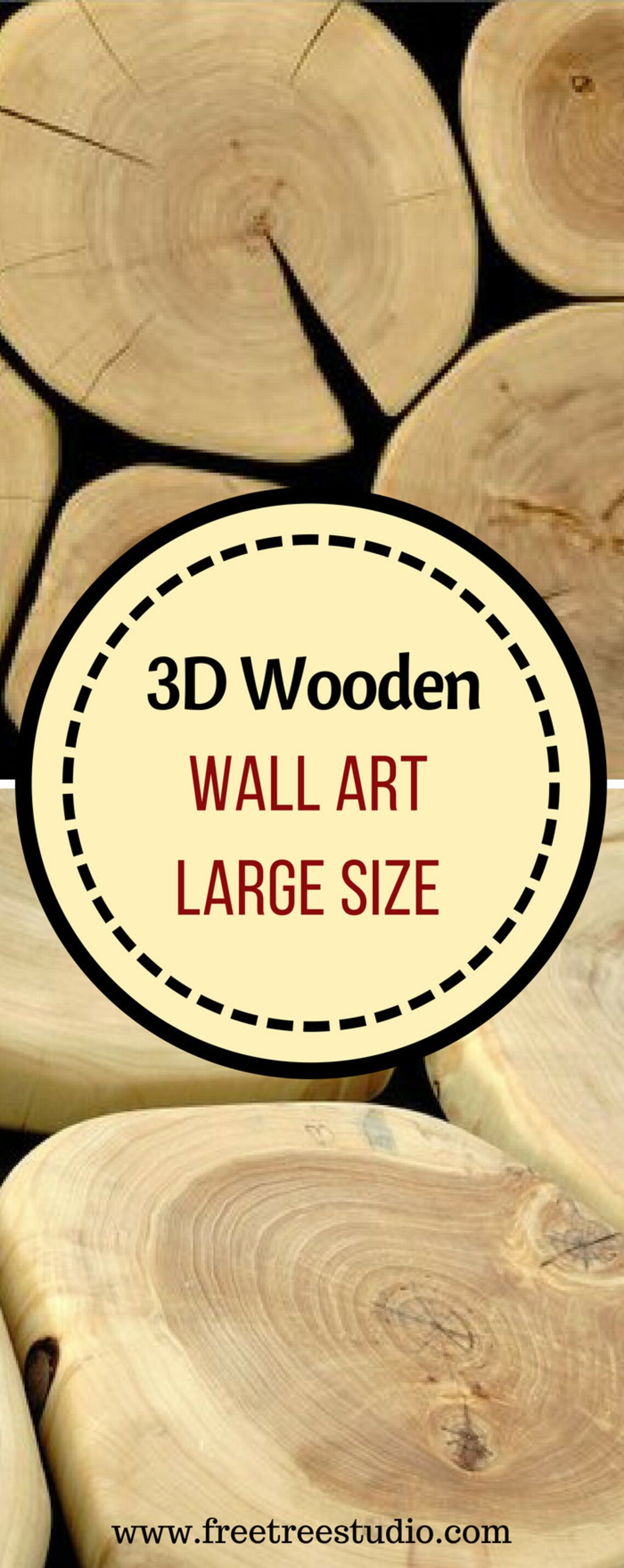 3D Wood Wall Art Large, Wooden Slabs Wall Art, Wood Wall Art, Textured ...