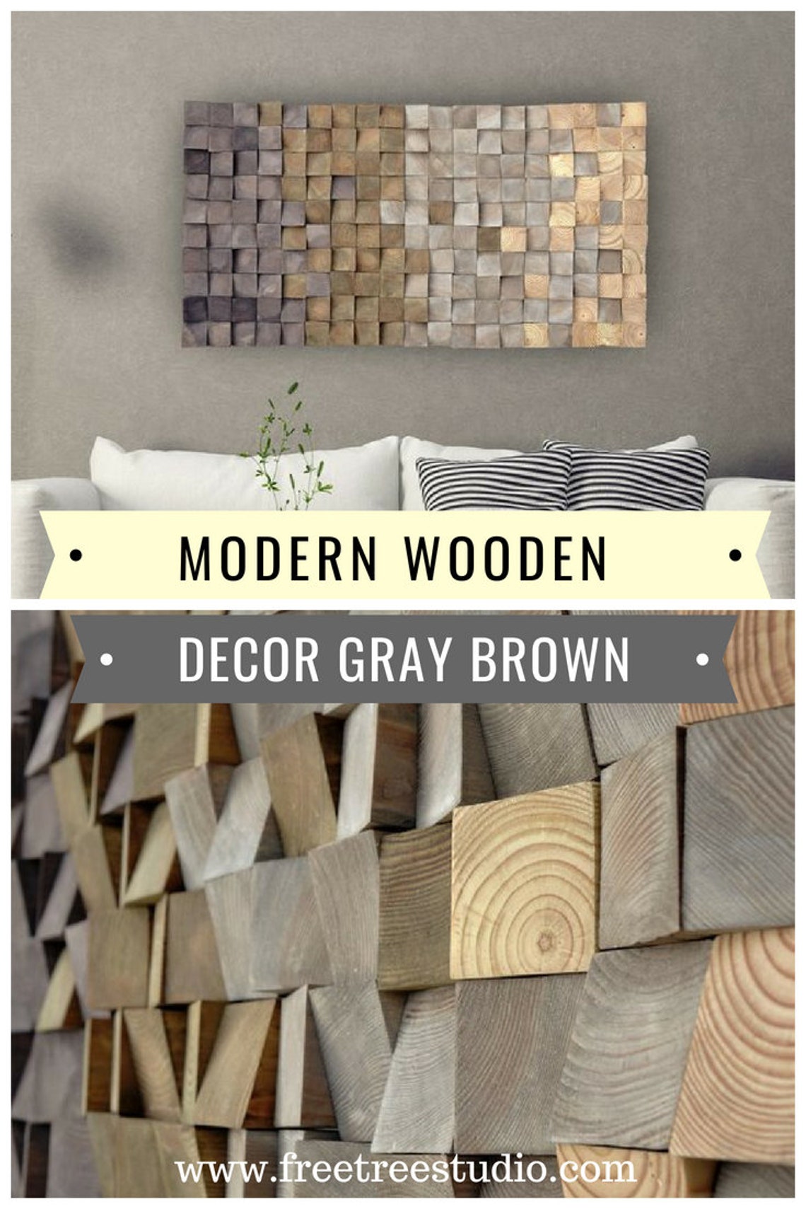 Textured Wood Wall Art Mosaic Wall Hanging 3D Wood Wall Art | Etsy