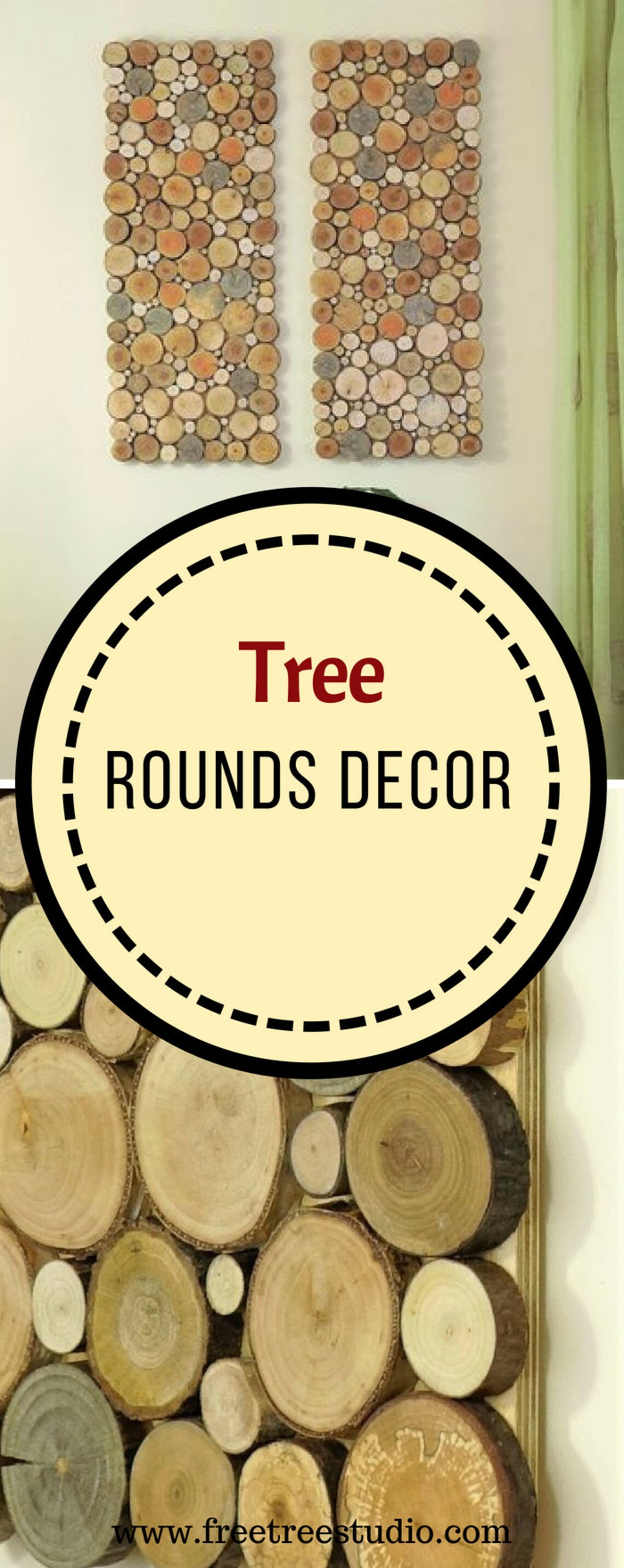 Wood Wall Art a Set of Twin 2 Panles Tree Rounds Decor - Etsy