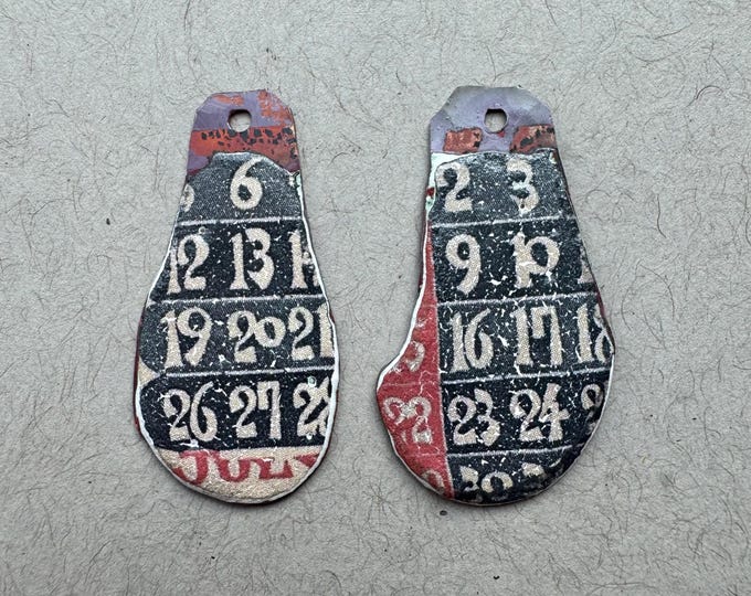 2 Handmade Copper Art Add on Charms Painterly Josephinebeads - Etsy