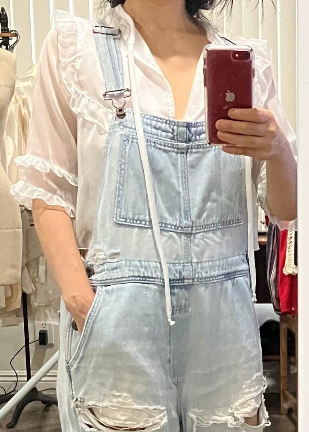 Lolita See Through Blouse Ruffle Frilly Shirt White Blouse Kawaii ...