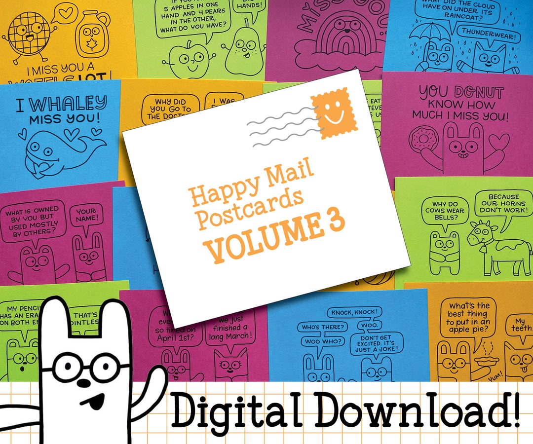 Happy Mail Printable Postcards Volume 3 - Digital Download - Etsy