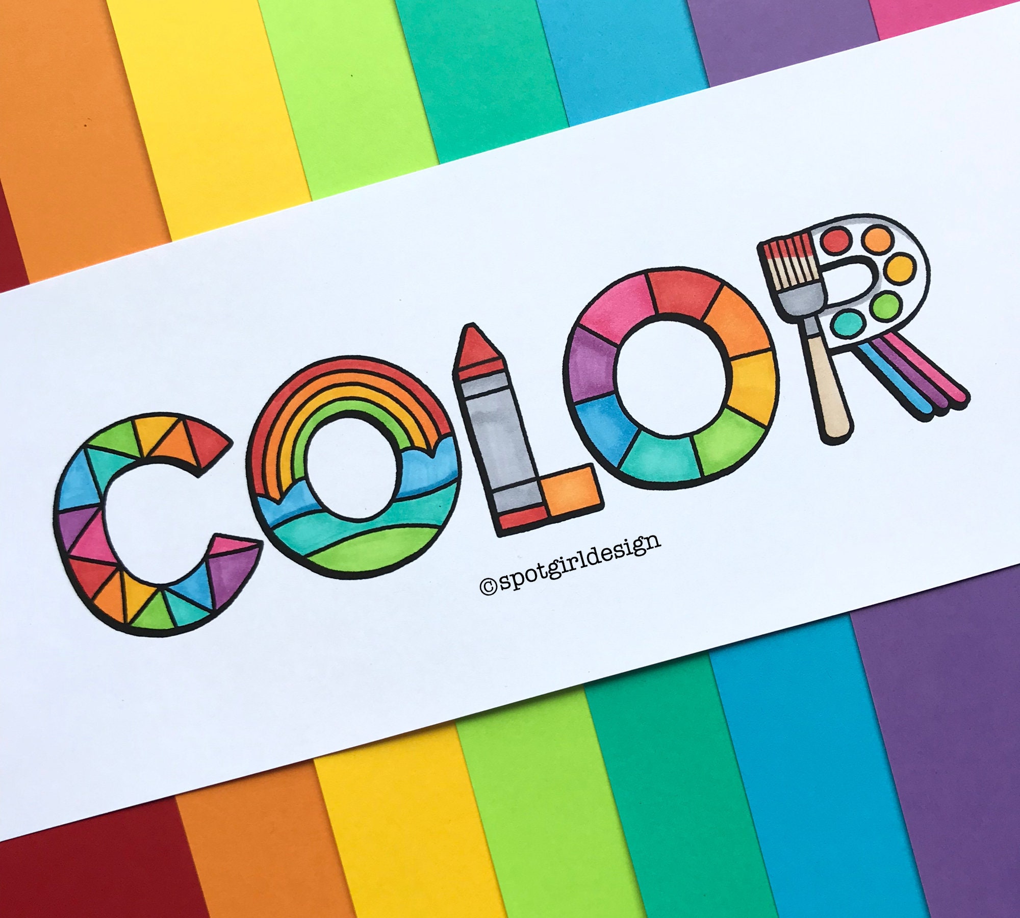 Color Word Printable Coloring Pages - Etsy