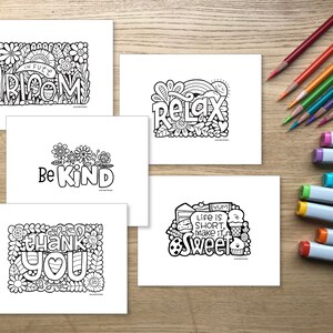 Inspiring Words Printable Coloring Pages – Landscape (10 Pages) - Etsy