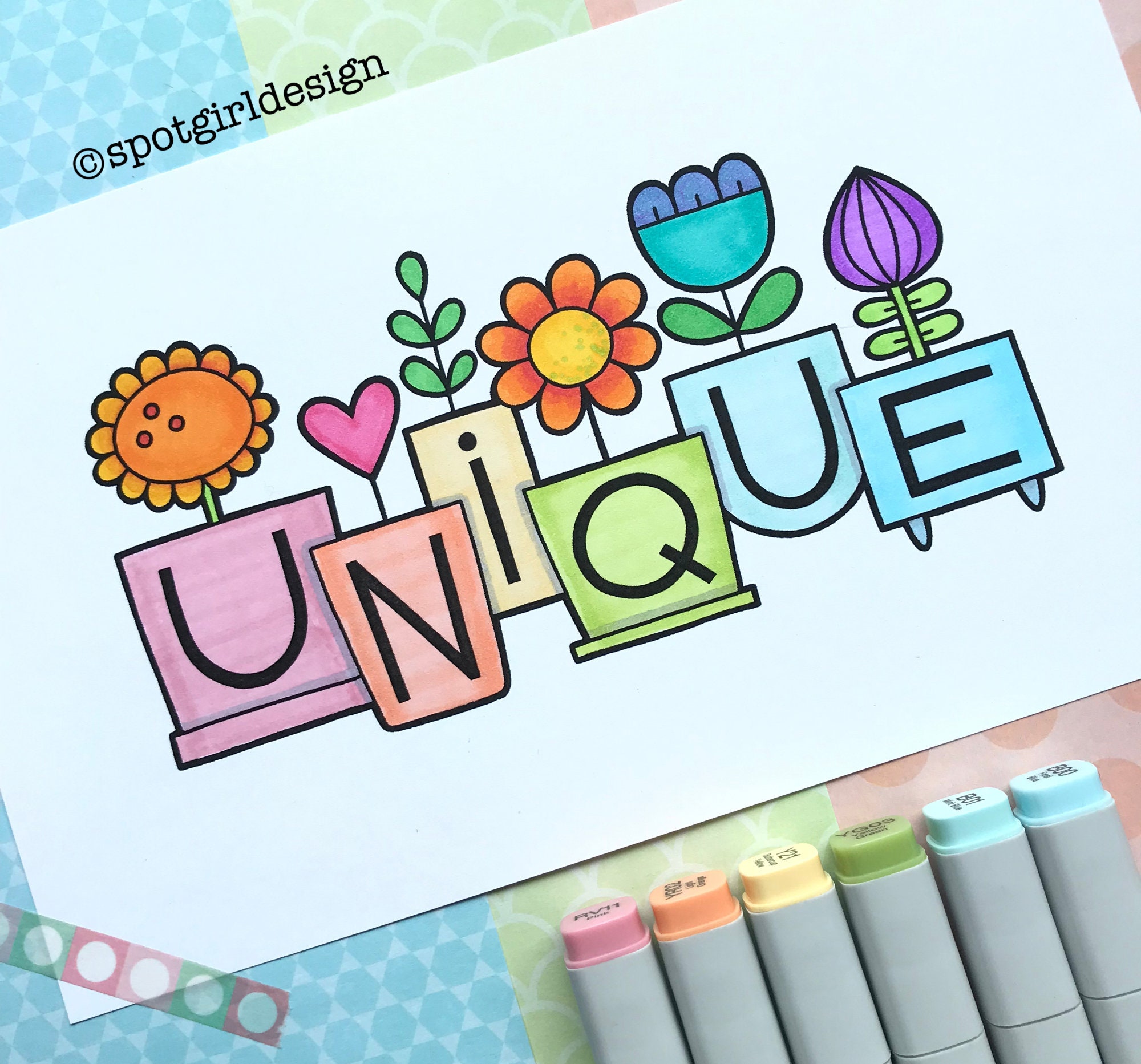 Doodle Words Printable Coloring Pages 20 Pages | Etsy