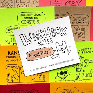 Food Fun Lunchbox Notes: Silly Jokes & Drawings (set of 24) - Etsy