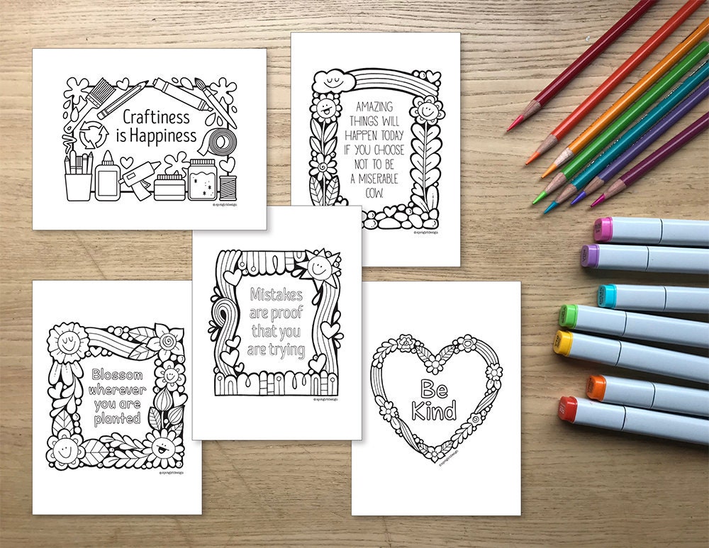 Fun Frames Printable Coloring Pages 10 Pages | Etsy