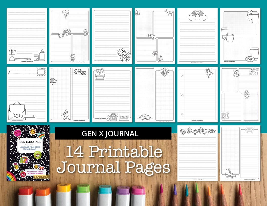 Gen X Journal Journaling Pages (14 Pages) - Etsy