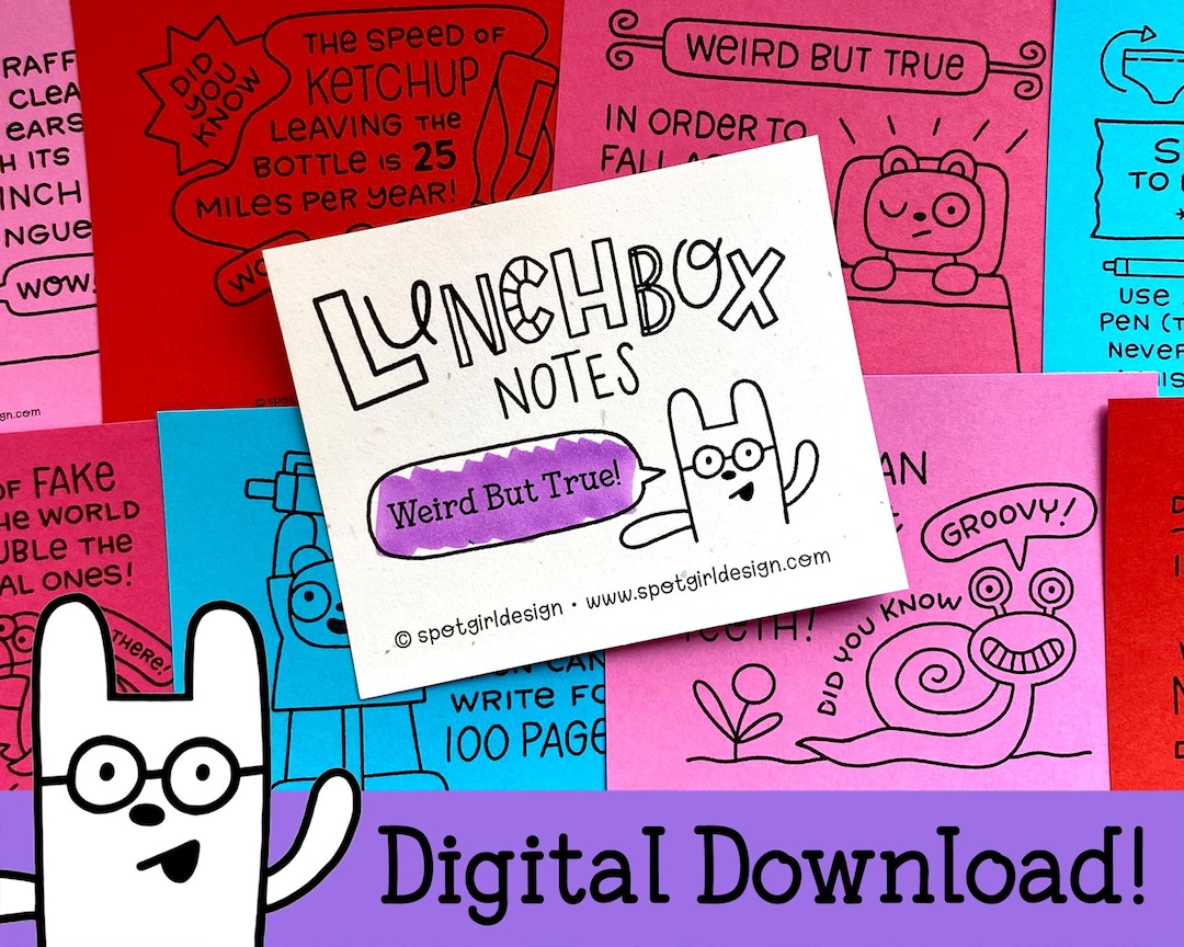Weird but True Lunchbox Notes: Silly Jokes & Drawings (digital Download ...