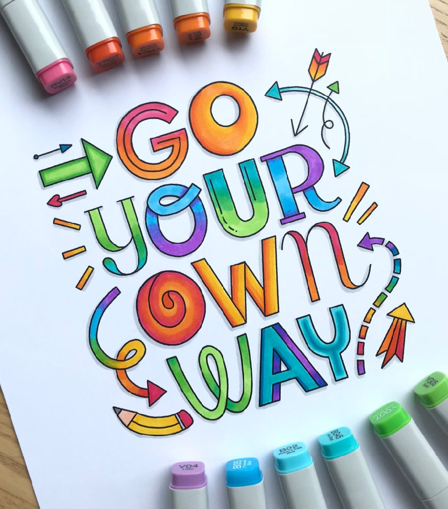 Inspiring Words Printable Coloring Pages Portrait 10 Pages | Etsy