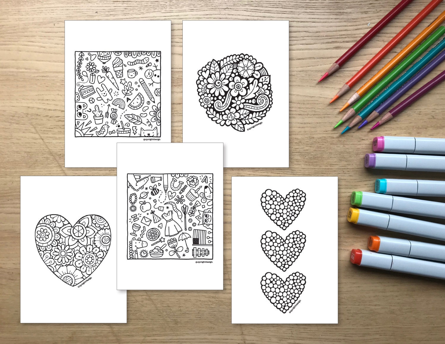 Zendoodle Printable Coloring Pages 10 Pages | Etsy