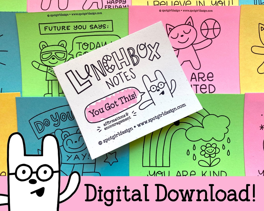 You Got This Lunchbox Notes: Kids Affirmation Cards (digital Download ...