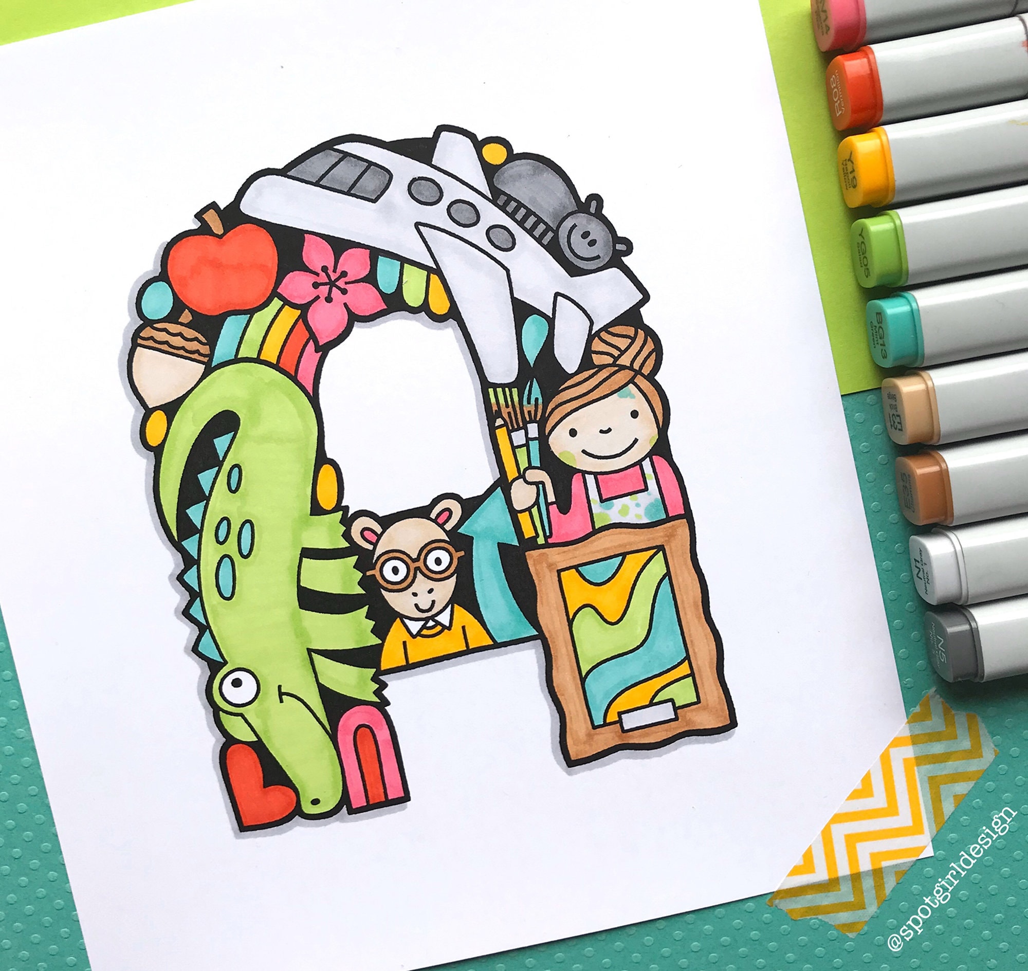 Doodle Alphabet Letter Printable Coloring Pages - Etsy