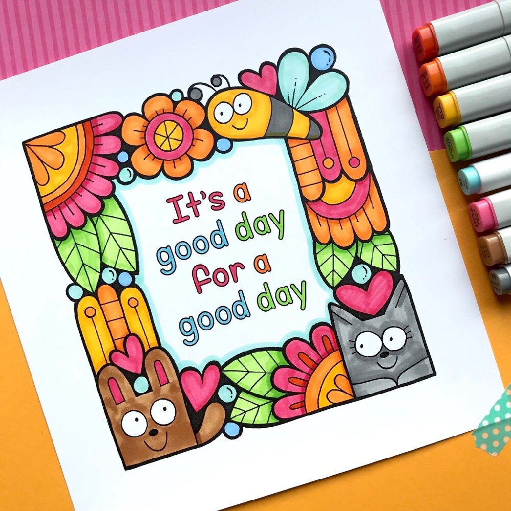 Fun Frames Printable Coloring Pages (10 Pages) - Etsy