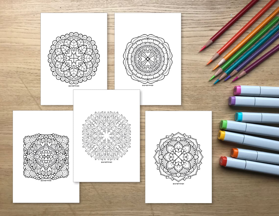 Mandala Printable Coloring Pages 10 Pages - Etsy