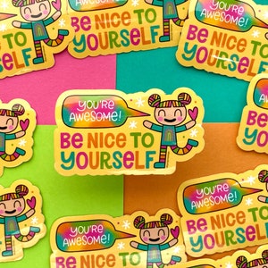 Be Nice to Yourself | Vinyl Sticker - Etsy
