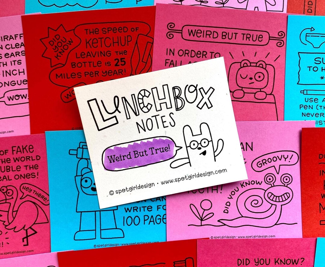 Weird but True Lunchbox Notes: Fun Facts & Drawings (set of 24 Cards ...