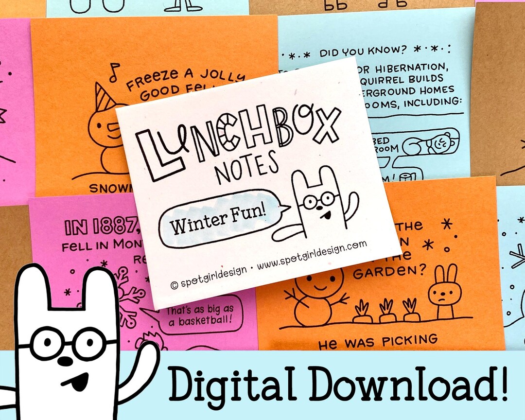 Winter Fun Lunchbox Notes: Silly Jokes & Fun Facts (digital Download ...