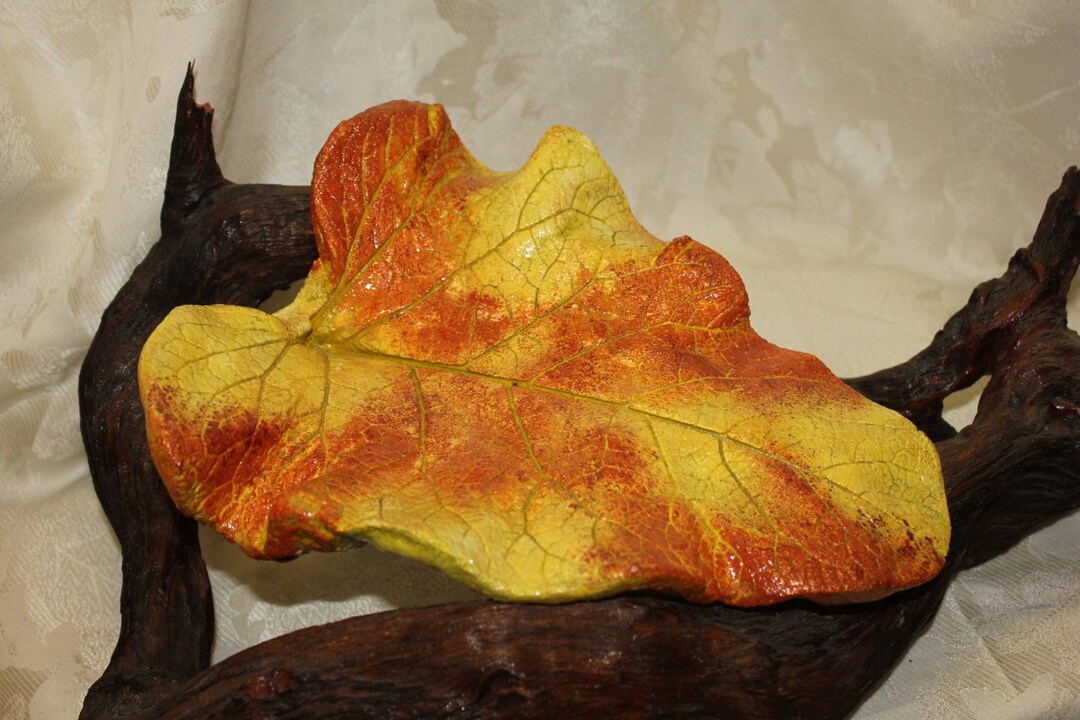 BURDOCK (11") Concrete Leaf Casting - This Cheery Leaf Has Great Curves ...