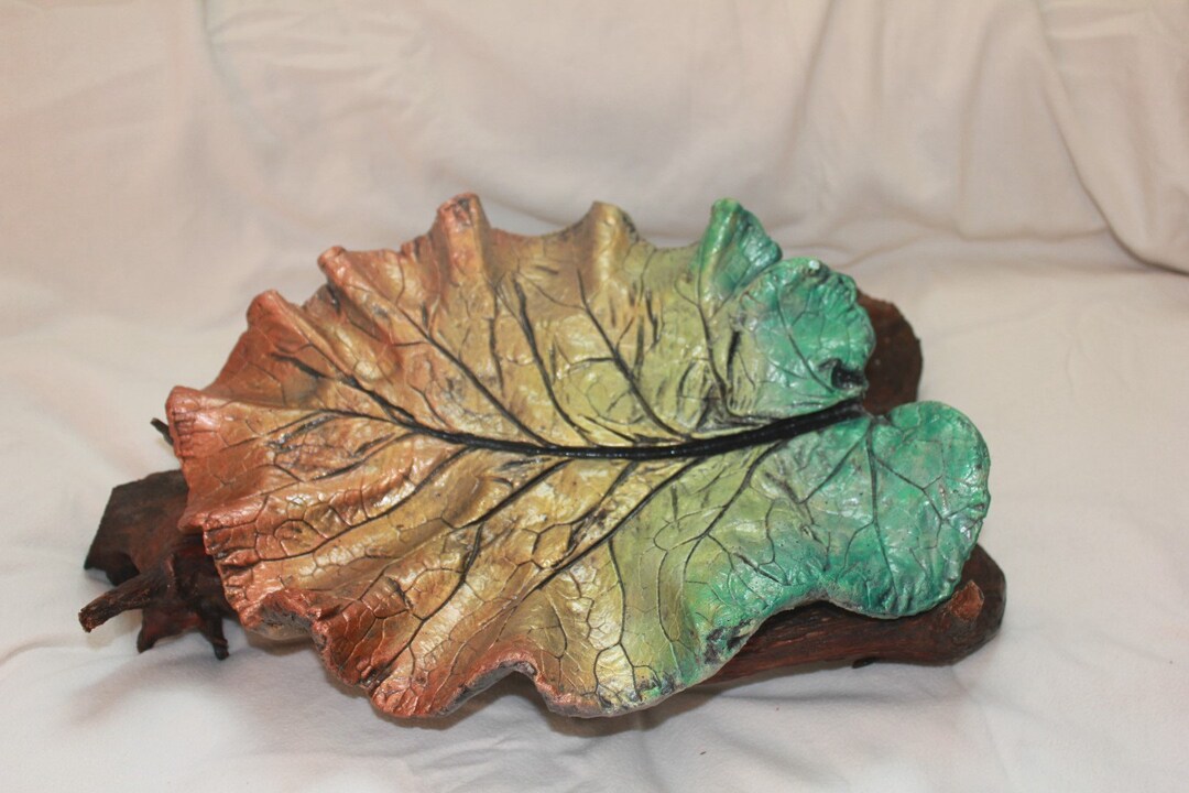 Collard Green 14.5 Concrete Leaf Casting I Love the Colors, Contours ...