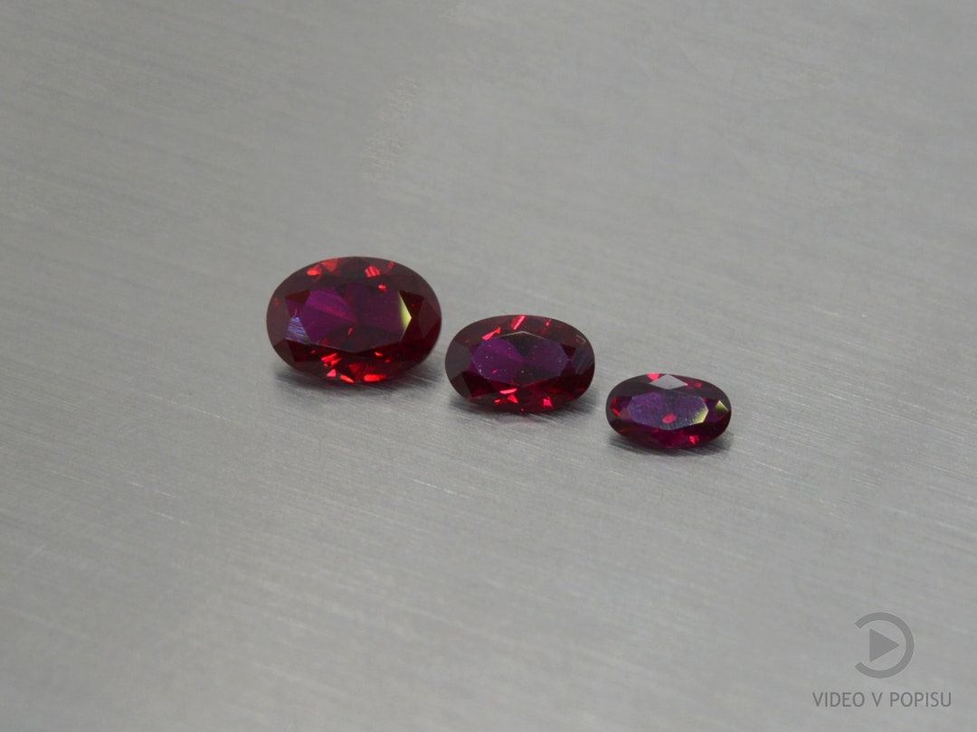 Rubí sintético ovalado rojo rubí color 3x5, 4x6, 5x7 mm talla oval ...