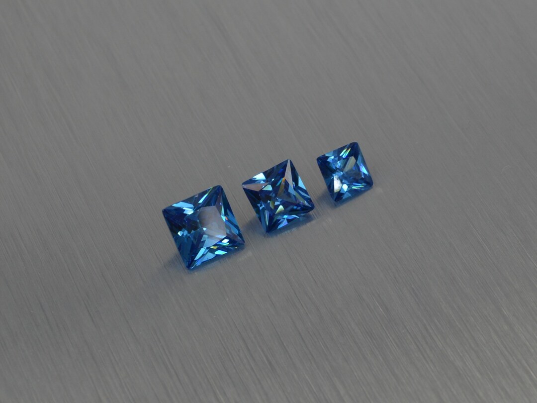 Cubic Zirconia 6 - 8 Mm Square Light Blue Sapphire Color Cut Loose ...