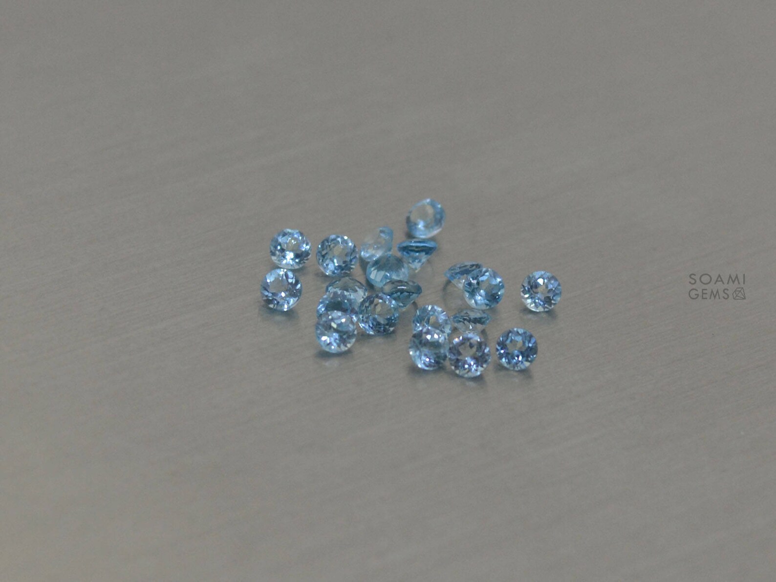 Natural Swiss 2-8 Mm Blue Topaz Round Cut Loose Gemstone, Faceted Topaz ...