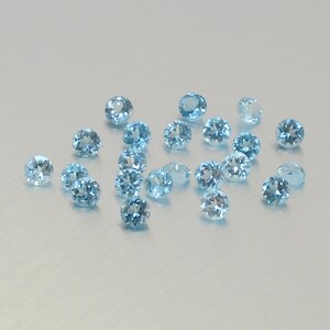 Natural Swiss 2-8 Mm Blue Topaz Round Cut Loose Gemstone, Faceted Topaz ...