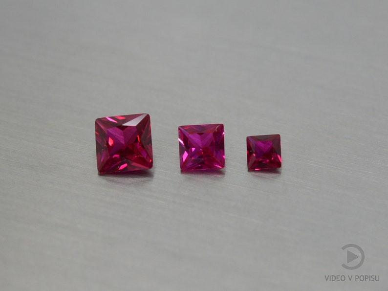 Ruby Synthetic Square Red Ruby Color 3 Mm 4 Mm 5 Mm Square - Etsy