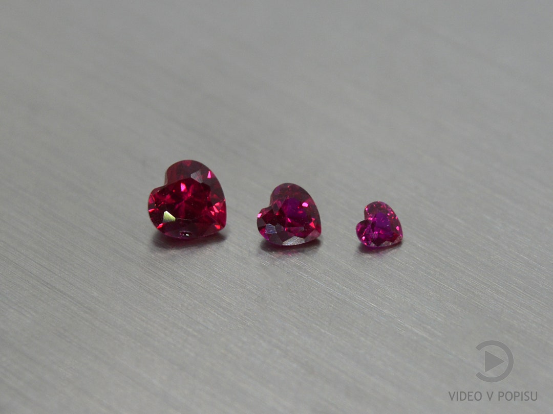 Ruby Synthetic Heart Red Ruby Color 4 Mm, 5 Mm Heart Cut Loose ...