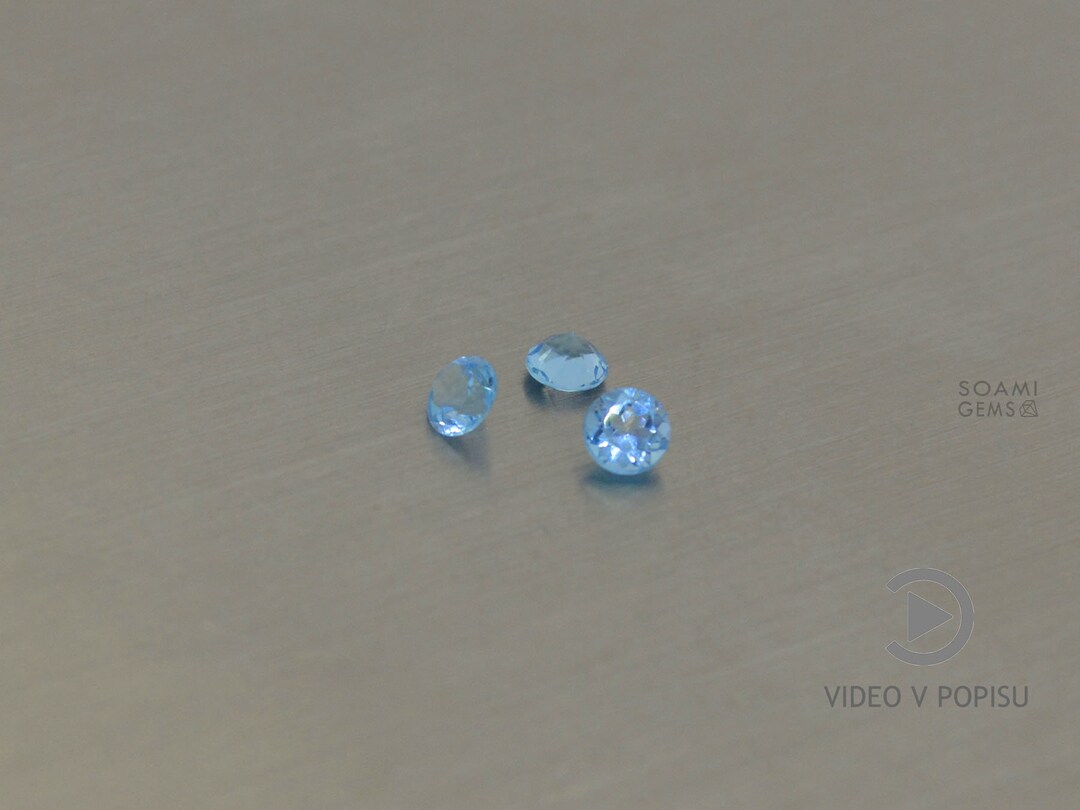 Natural Swiss 2-8 Mm Blue Topaz Round Cut Loose Gemstone, Faceted Topaz ...