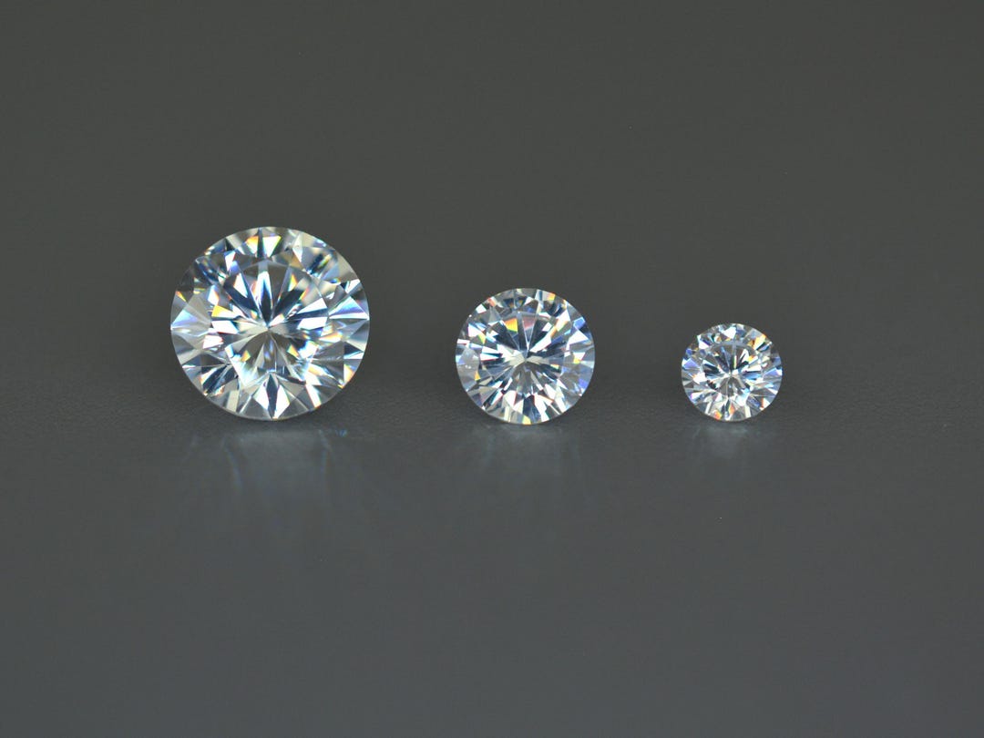 Zircon cubique rond blanc de 0,8 mm à 10 mm, taille ronde, gemme à ...