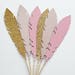 12 Feather Cupcake Topper Feather Party Decor Feather - Etsy