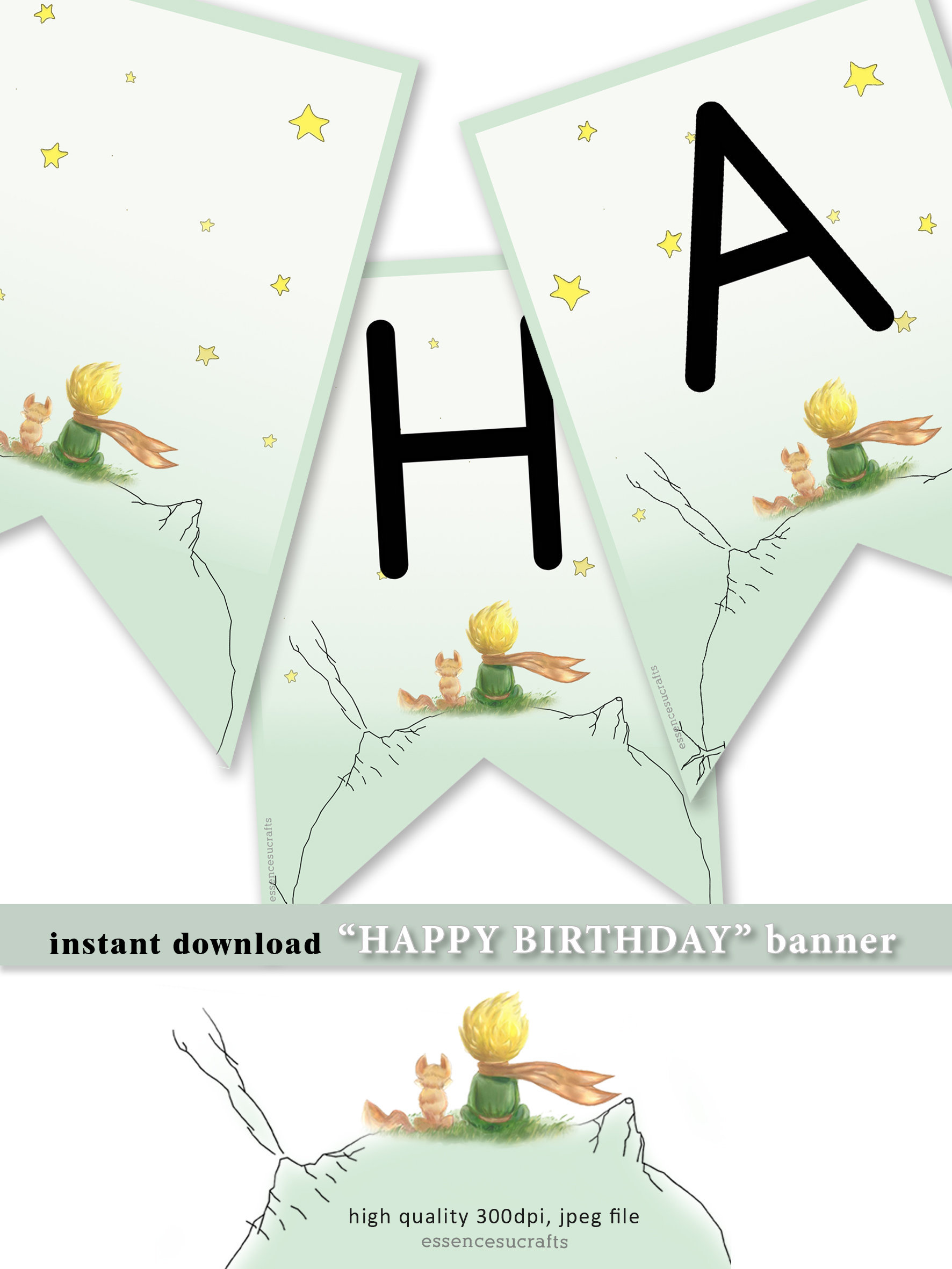HAPPY BIRTHDAY Party Decor. the Little Prince. Diy. Banner - Etsy