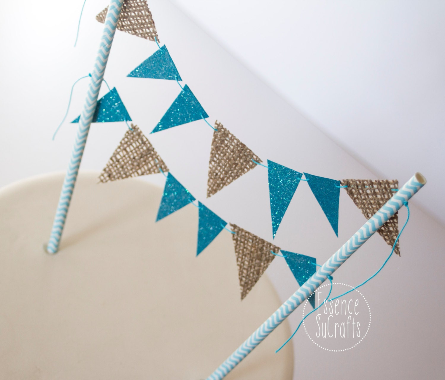 Burlap Banner Cake Topper Birthday Party Birthday Cake - Etsy