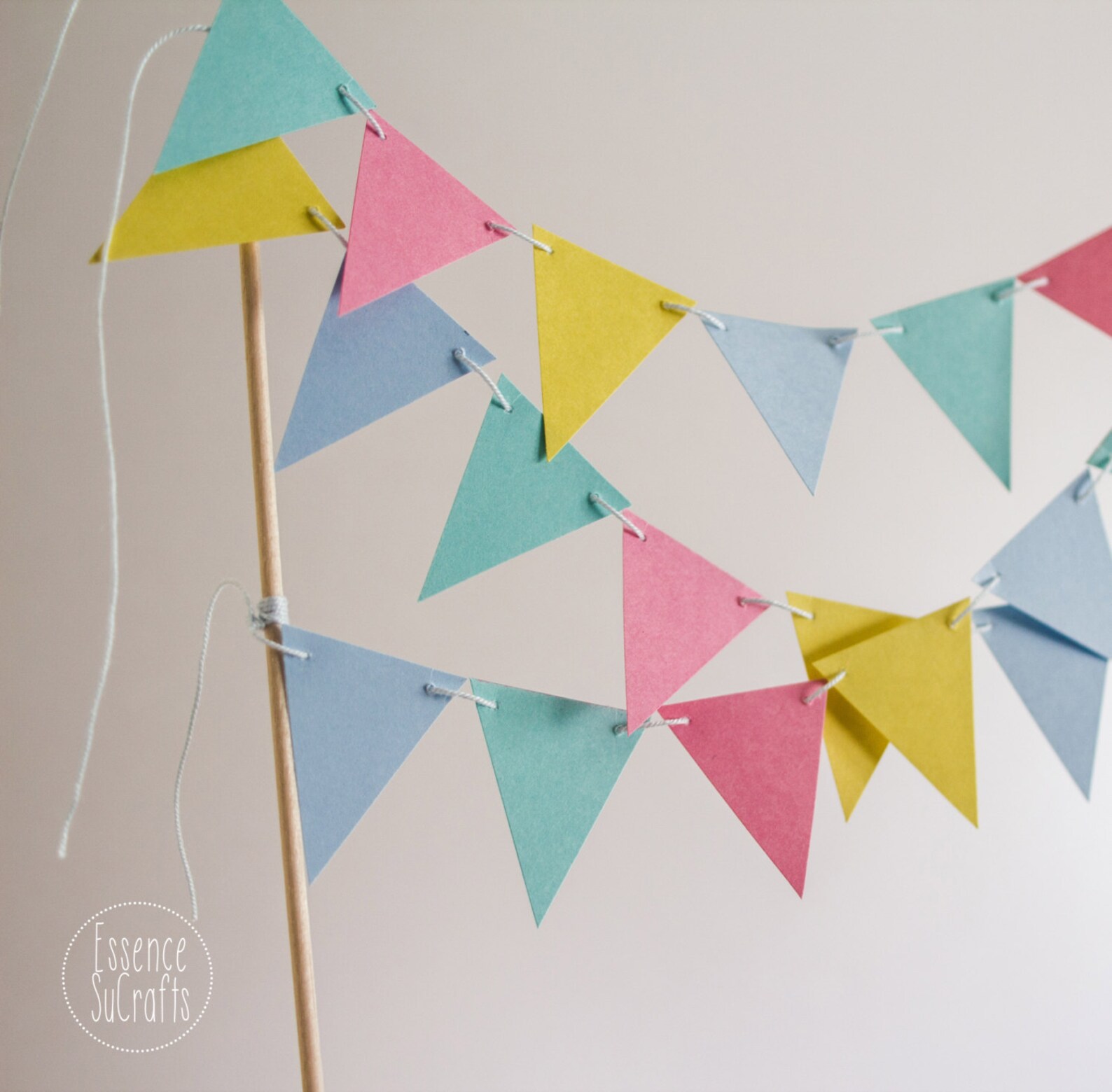 Colorful Banner Cake Topper Birthday Party Birthday Cake - Etsy